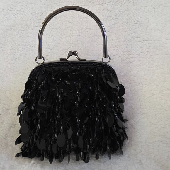 Ann Taylor | Bags | Ann Taylor Loft Black Sequin Embellished Purse ...